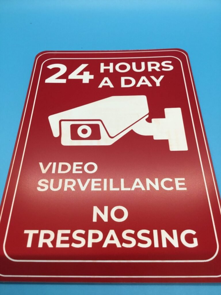Engraved Warning Surveillance Sign - Camera in use Notice