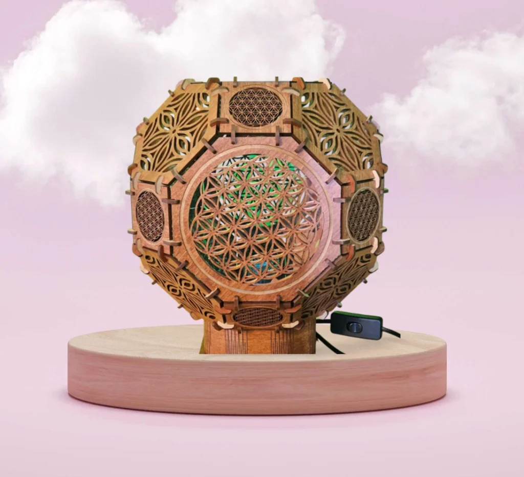 Sacred Glow – Flower of Life Lamp - Divine Designs